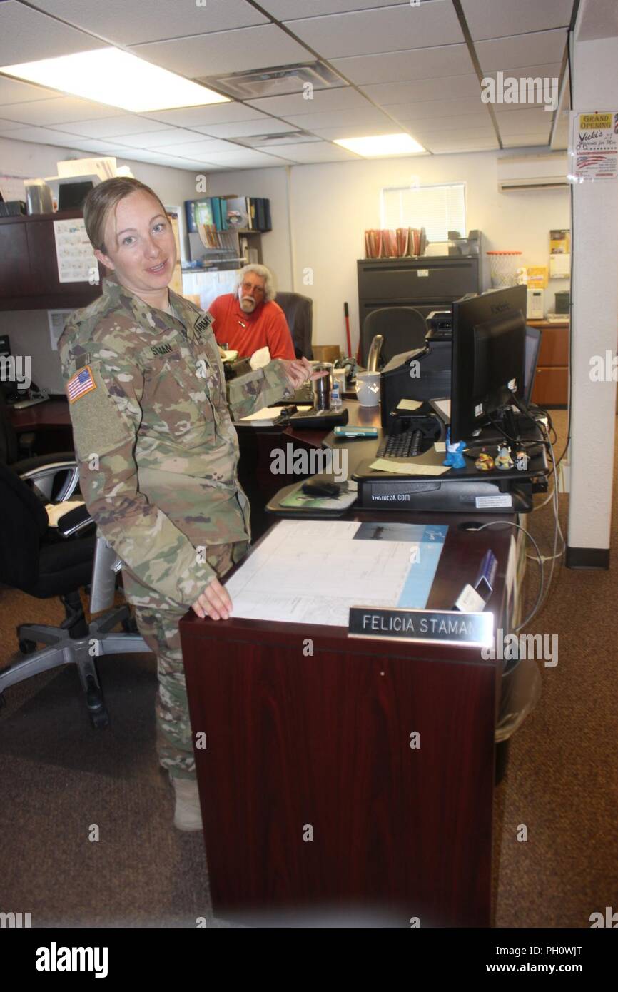 Sgt. Felicia Staman, the packet manager at Camp Guernsey's Training ...