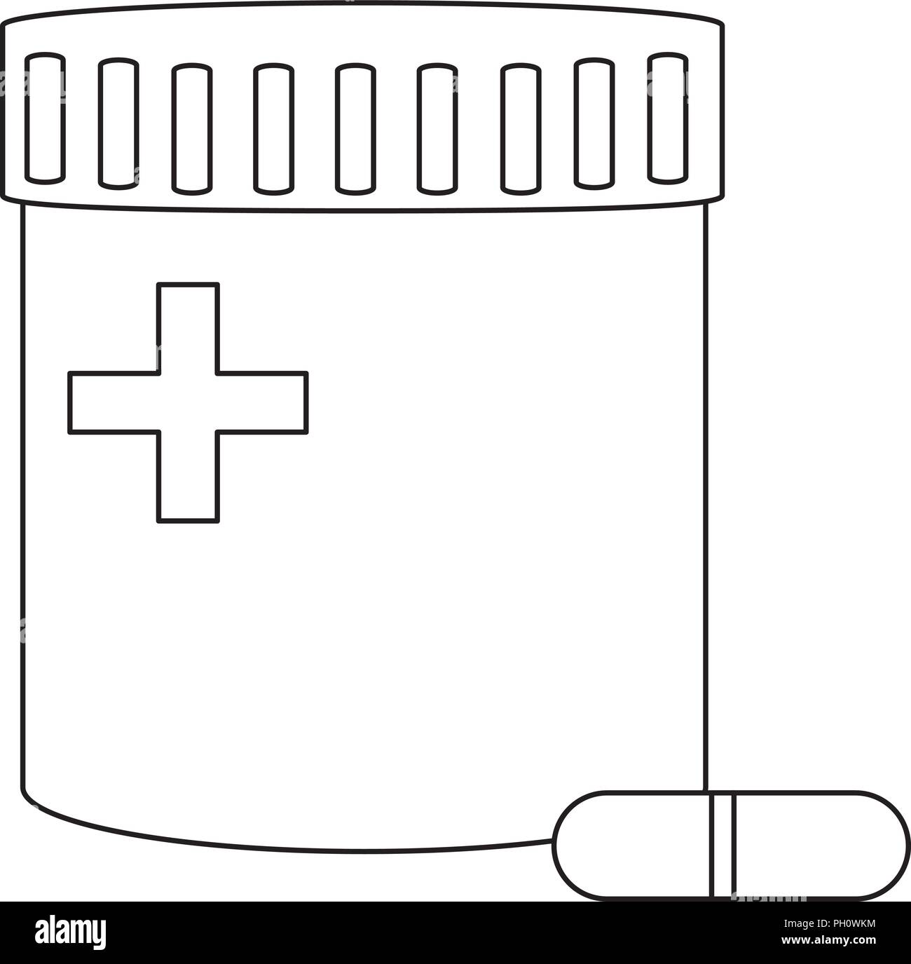 pills bottle icon over white background, vector illustration Stock ...