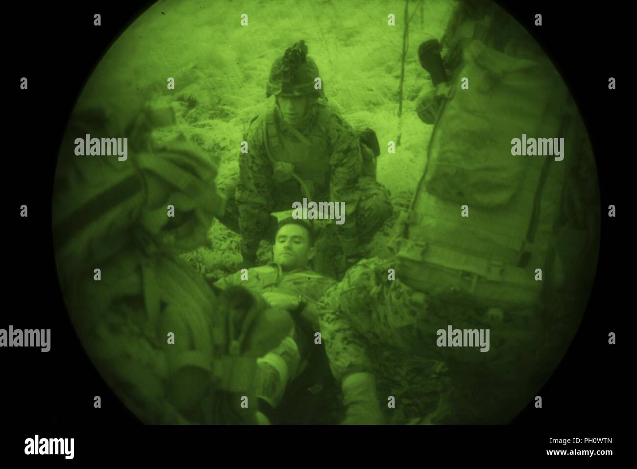 Company F 2nd Battalion 25th Marine Regiment Marines Carry A Pilot On