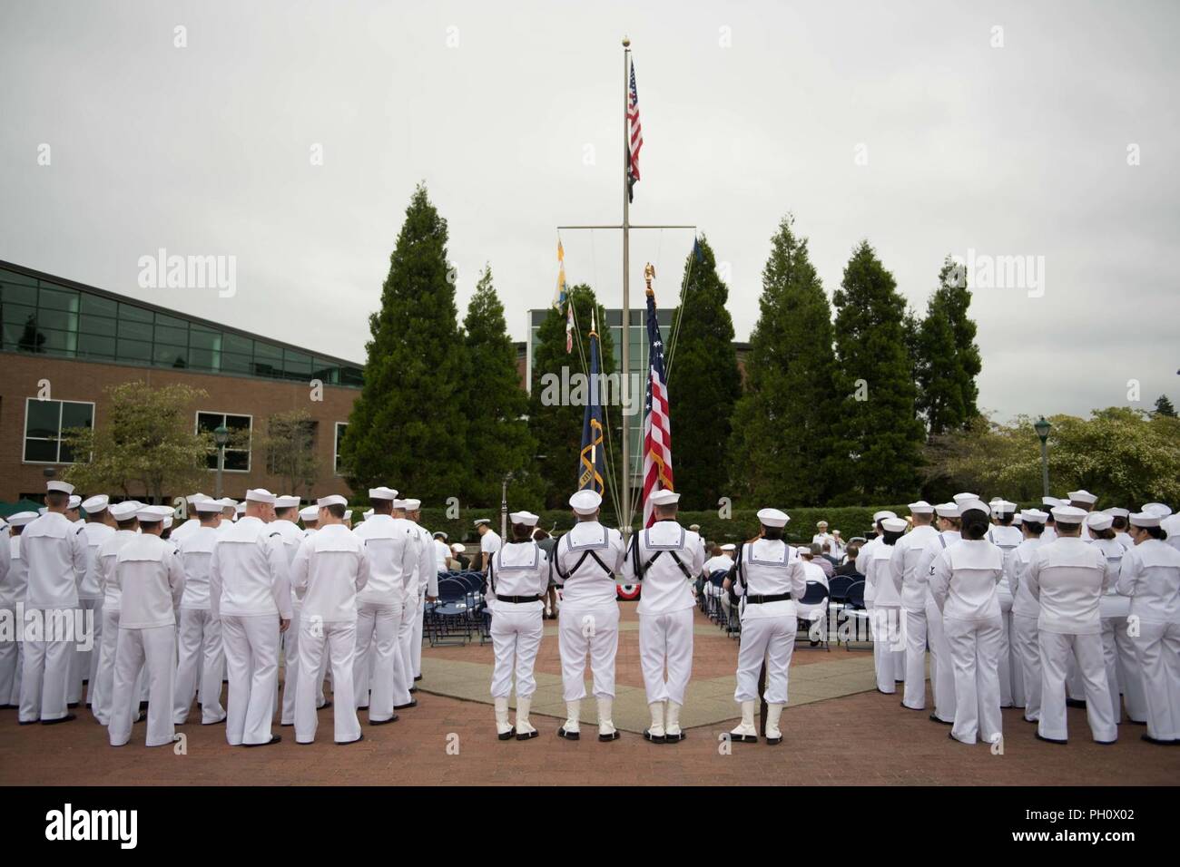 Everett, Wash. (June 22, 2018) Sailors standby before the start of a ...