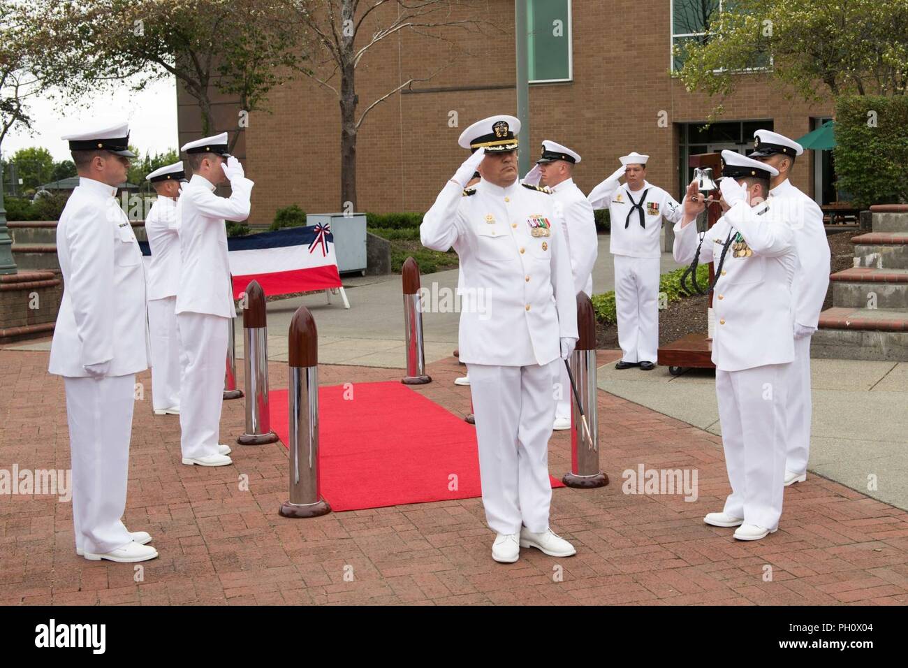 Everett, Wash. (June 22, 2018) Capt. Mark Lakamp, outgoing commanding ...