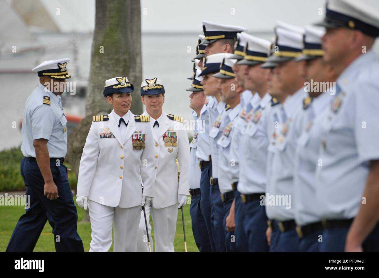 Capt. Charlene Downey and Capt. Monica Rochester conduct an inspection ...