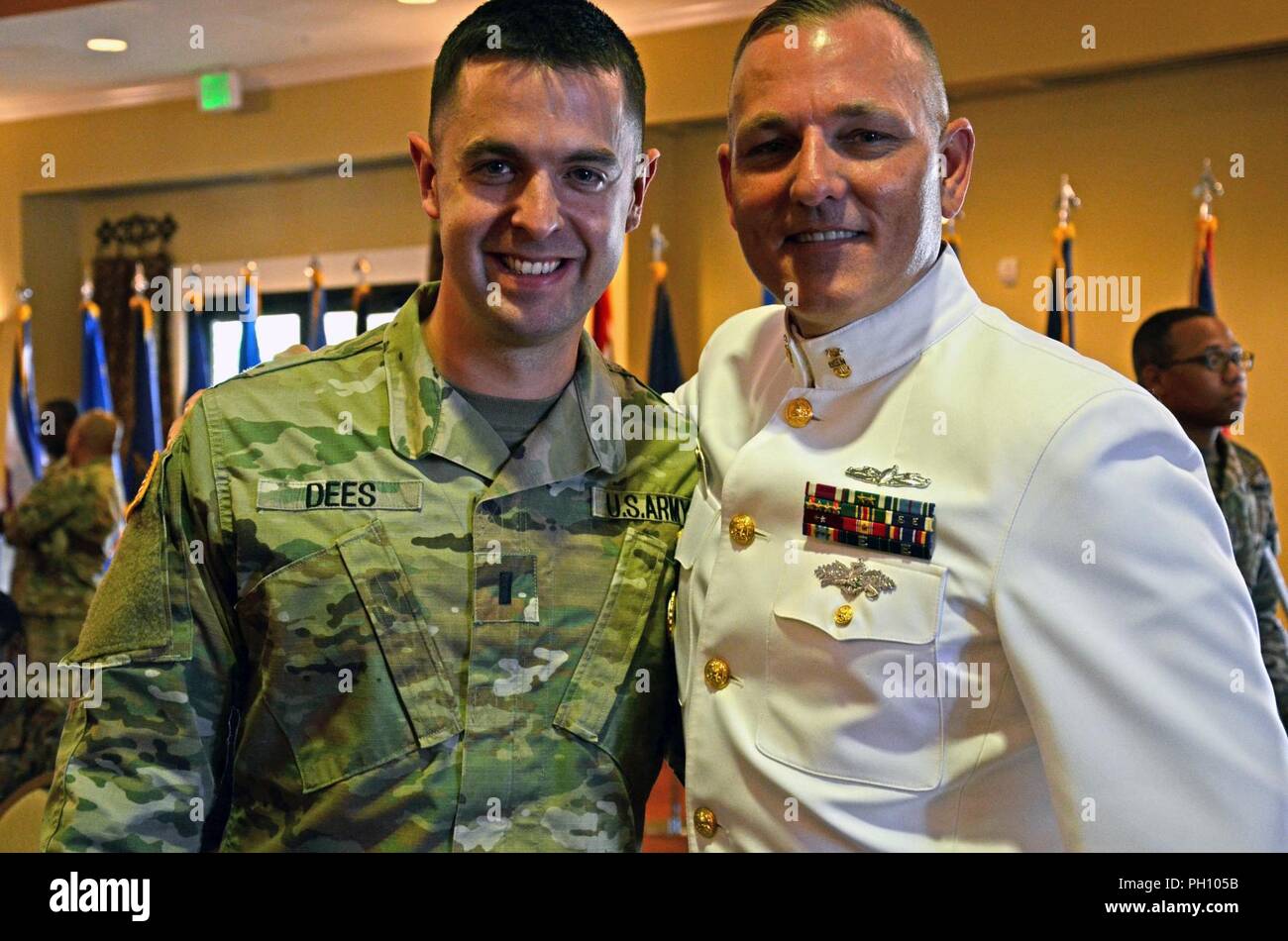 1st Lt. Daniel Dees, WACH Deputy Laboratory Manager, with guest speaker ...