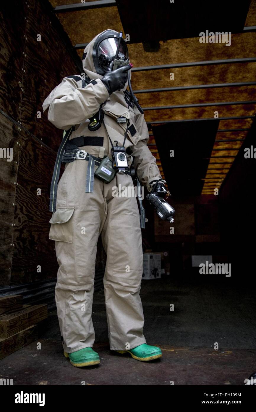 A U.S. Marine with Chemical, Biological, Radiological, and Nuclear ...