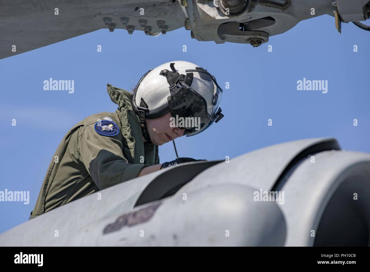 ATLANTIC OCEAN (June 24, 2018) Lt. Anna Switzer, assigned to Helicopter ...