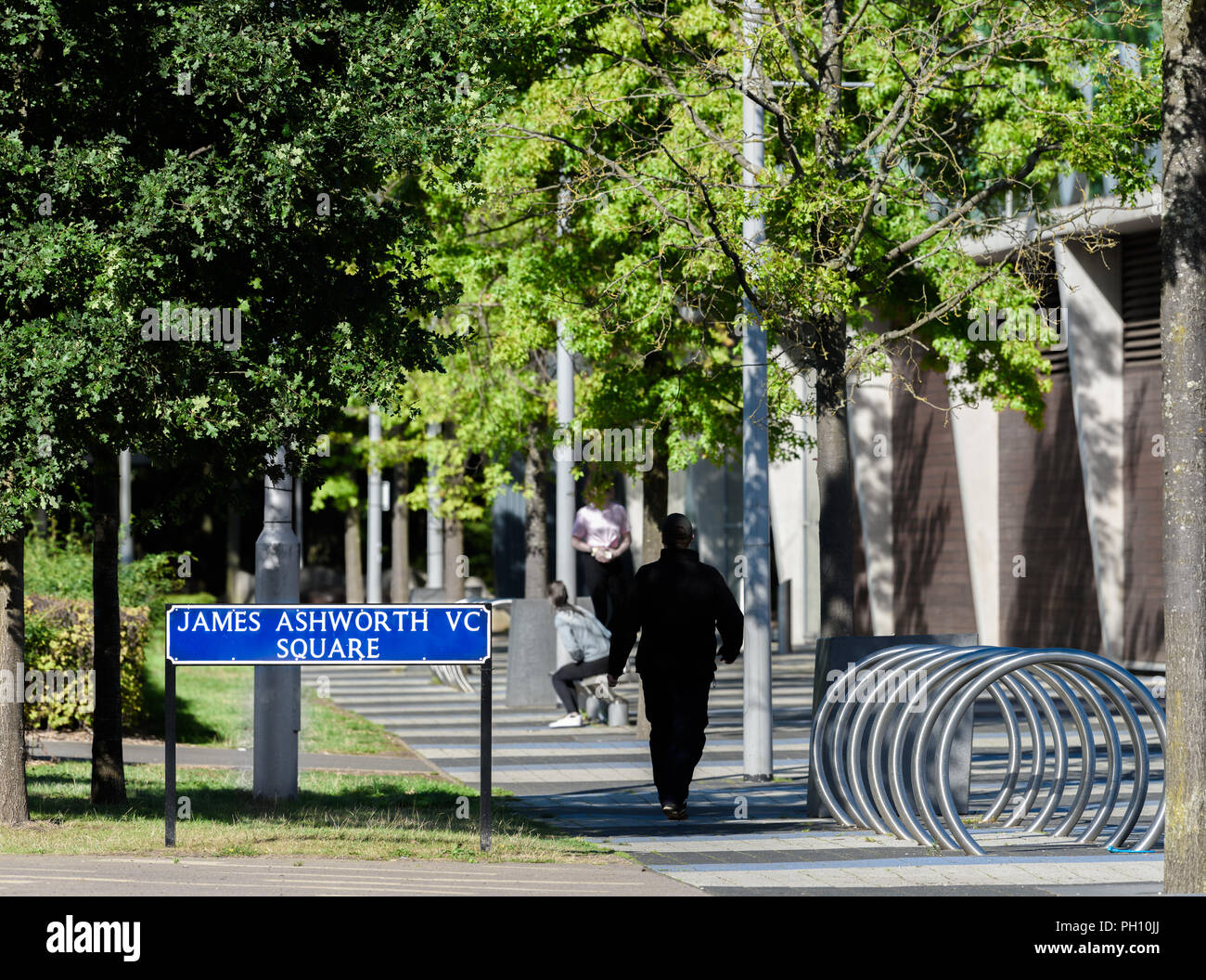 James Ashworth VC Square at Corby town centre, England Stock Photo - Alamy