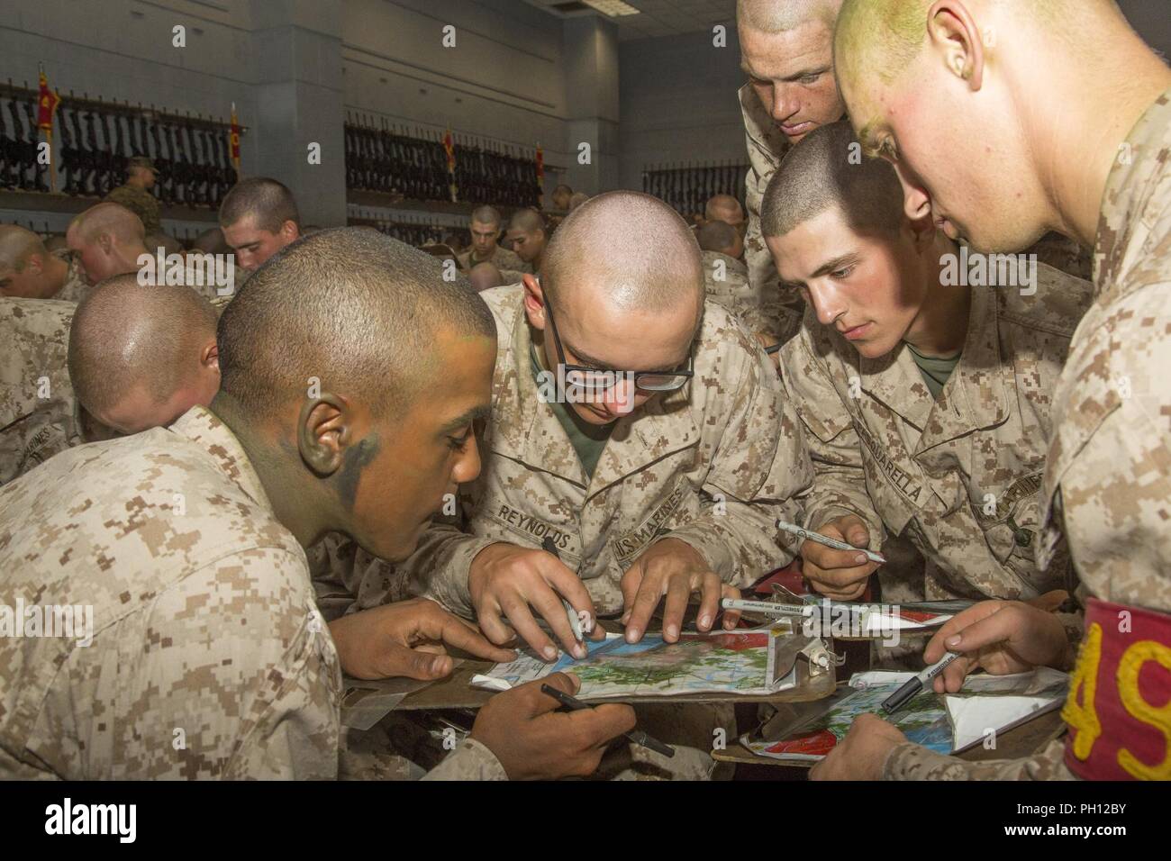 U.S. Marine Corps Recruits with Alpha Company, 1st Battalion, Recruit ...