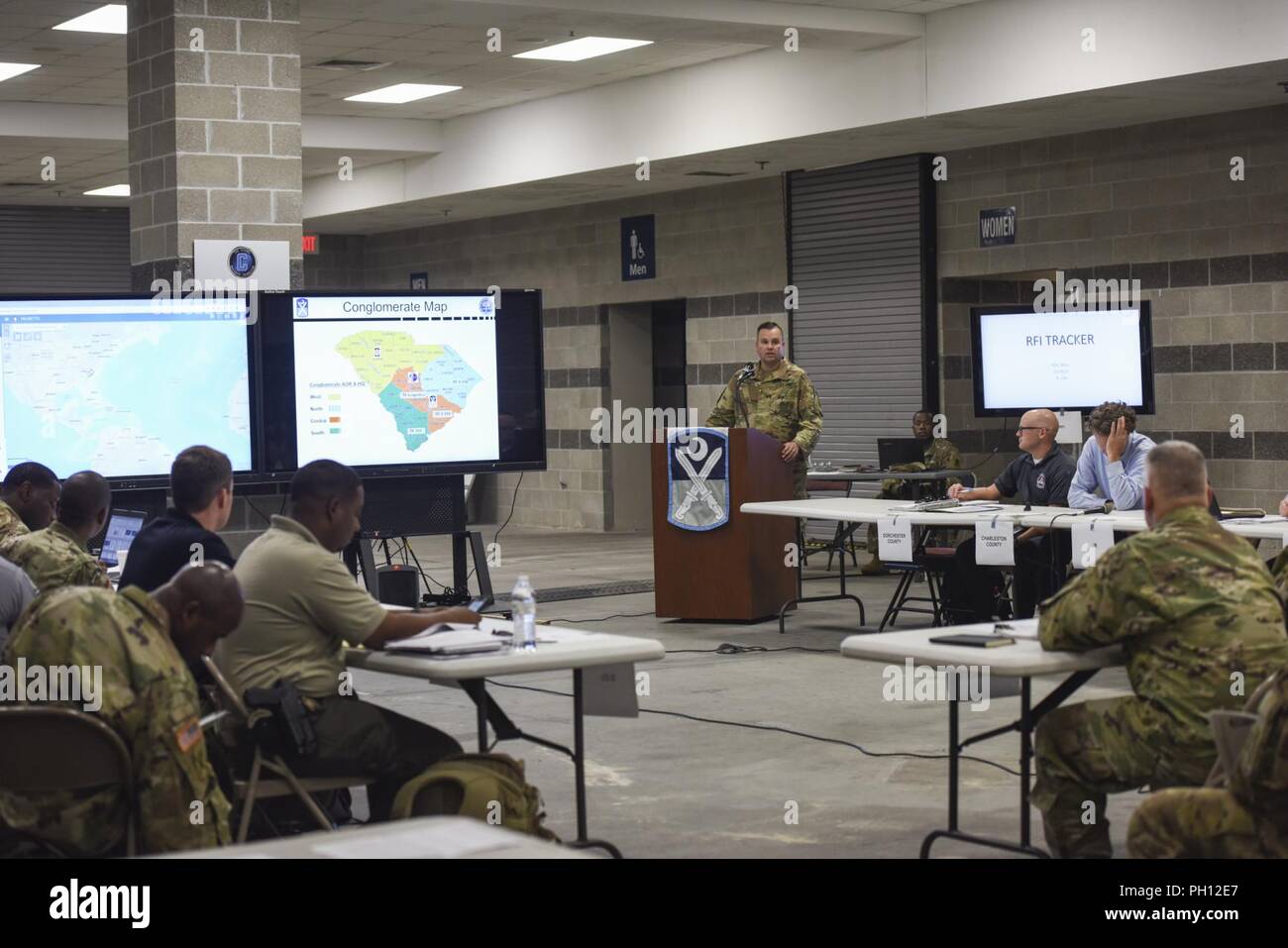 Members of the South Carolina Army and Air National Guard join civilian ...