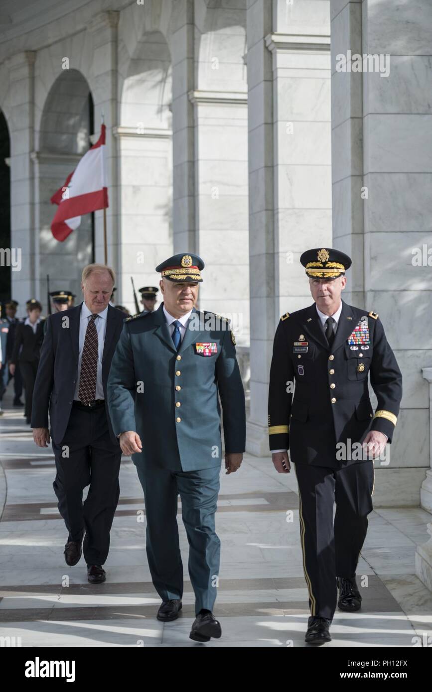 (From left to right) Gen. Joseph K. Aoun, commander, Lebanese Armed ...