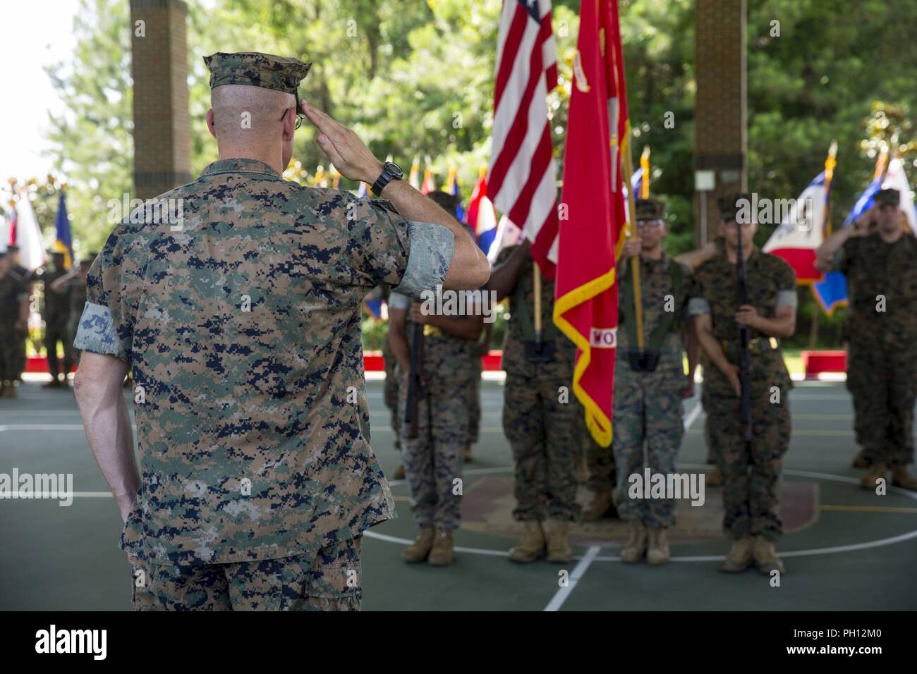 Lt. Col. Lawrence C. Coleman, off-going commanding officer, transfers ...