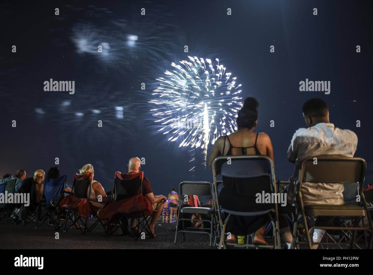 Hundreds of spectators watch fireworks during Freedom Fest, June 22 ...