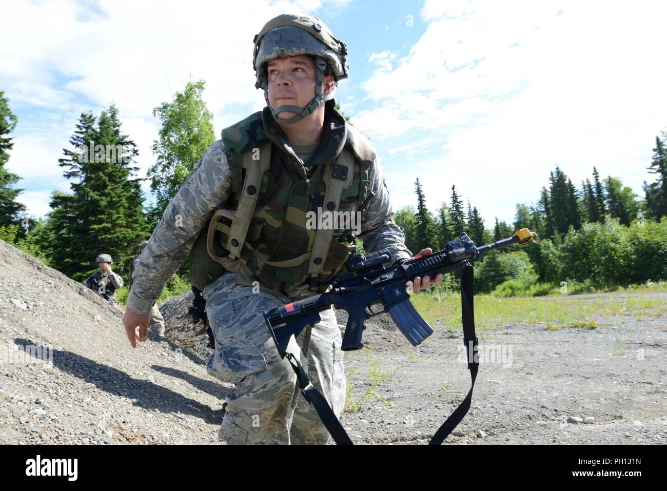 U.S. Air Force Master Sgt. Joshua Madison, with the 773d Civil Engineer ...