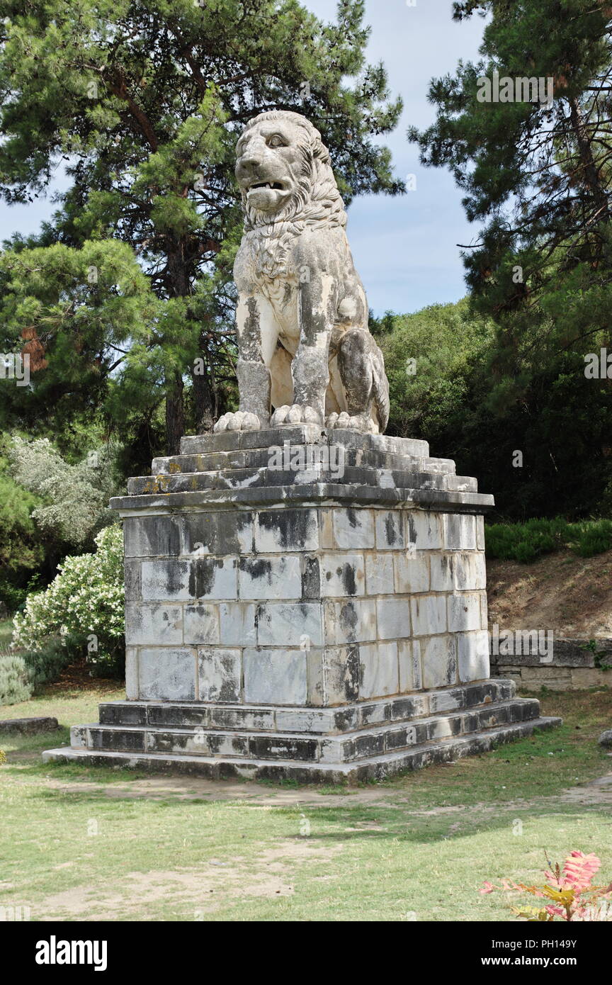 Lion of Amphipolis. A fourth century BC funerary monument set up in ...