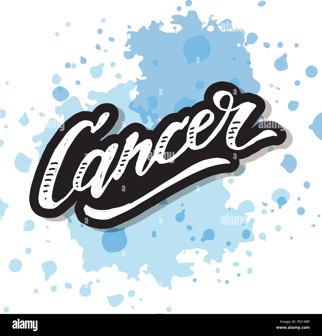 Cancer lettering Calligraphy Brush Text horoscope Zodiac sign ...