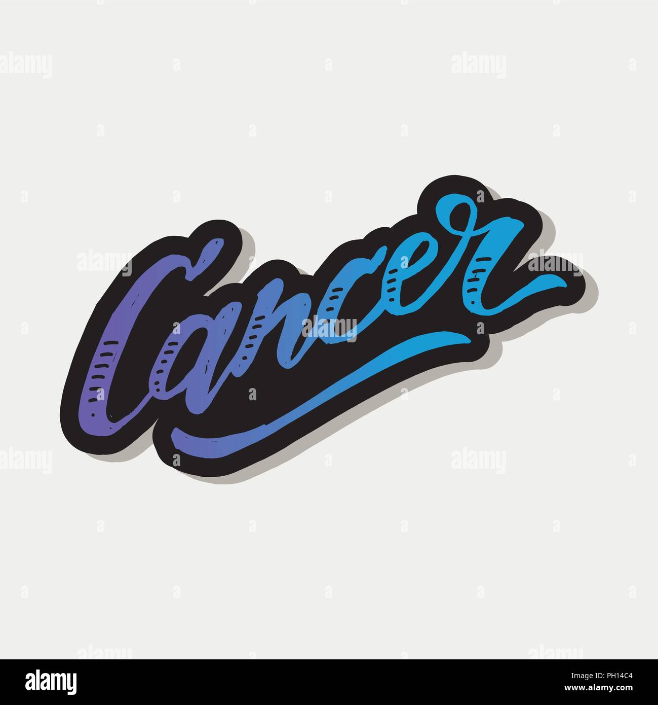 Cancer lettering Calligraphy Brush Text horoscope Zodiac sign ...