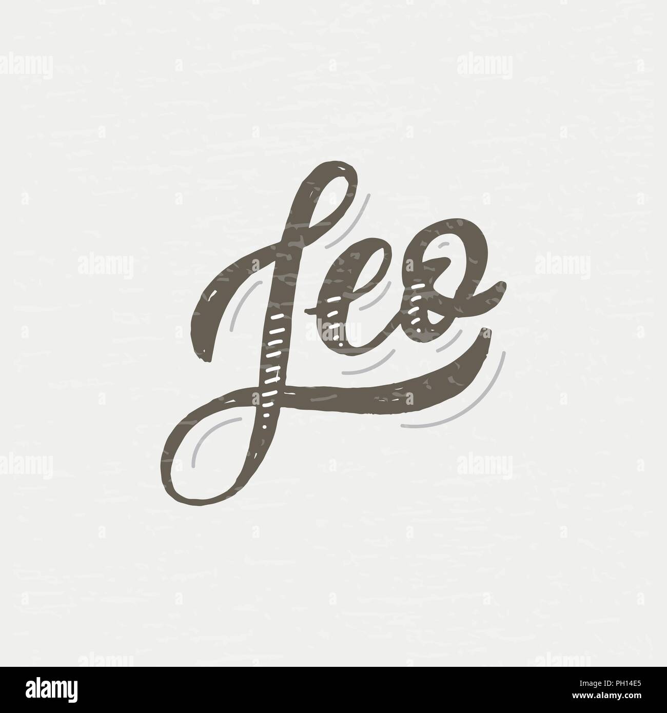 Leo lettering Calligraphy Brush Text horoscope Zodiac sign illustration ...