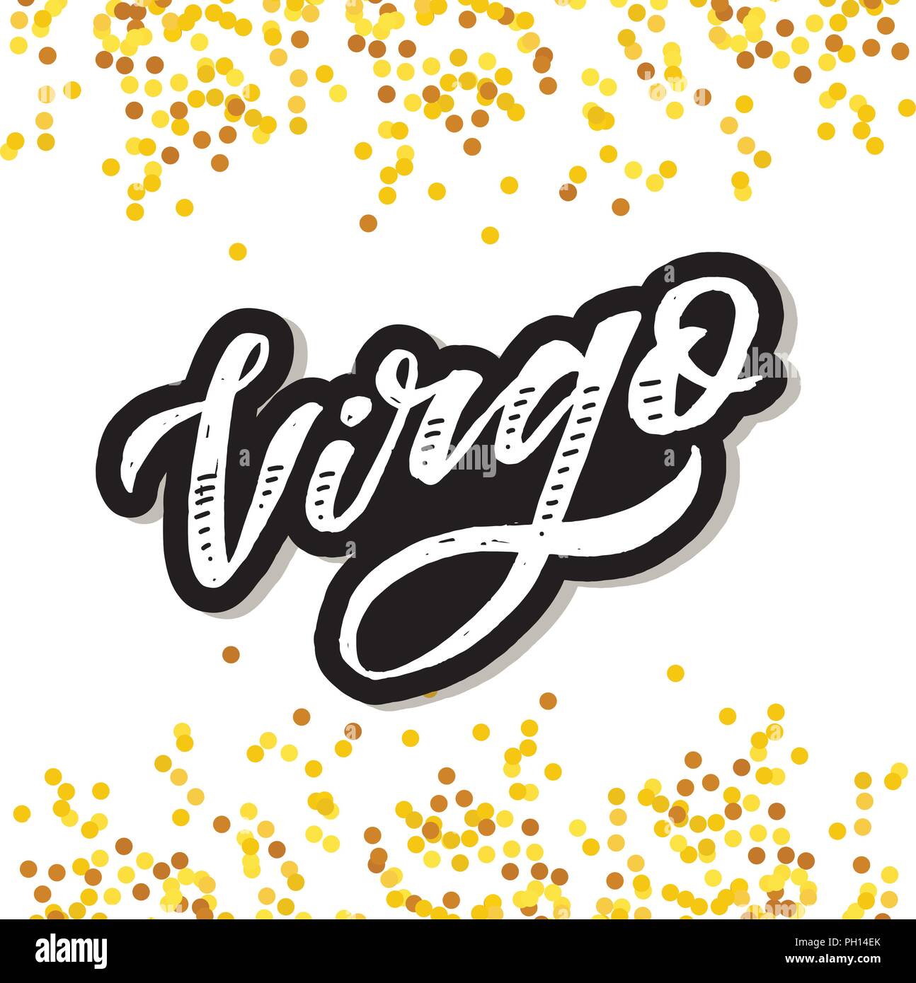 Virgo lettering Calligraphy Brush Text horoscope Zodiac sign ...