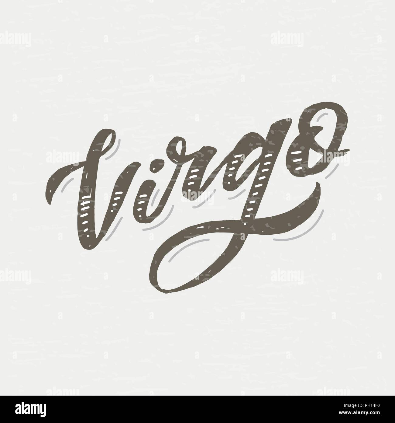 Virgo lettering Calligraphy Brush Text horoscope Zodiac sign ...