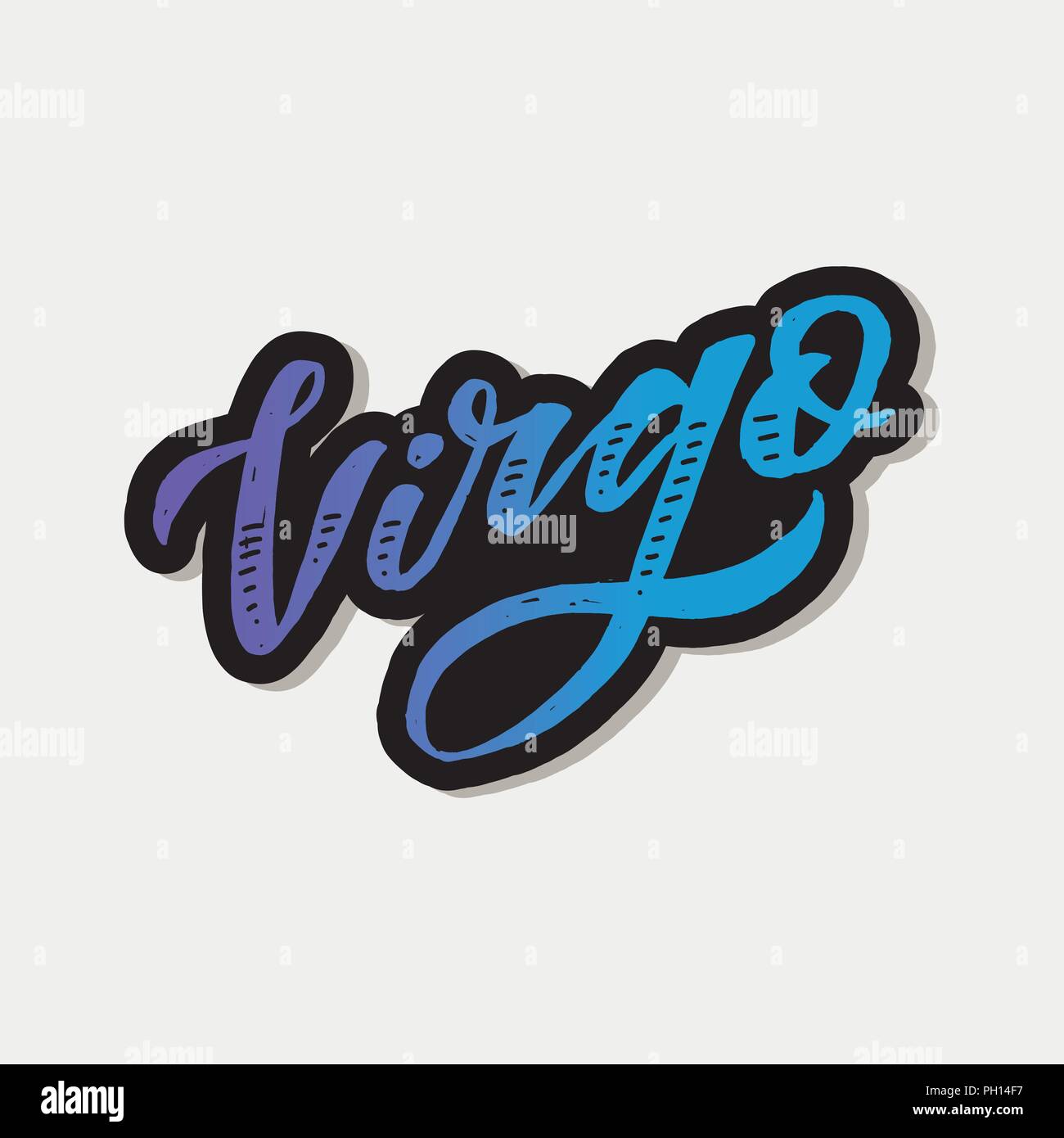 Virgo lettering Calligraphy Brush Text horoscope Zodiac sign ...