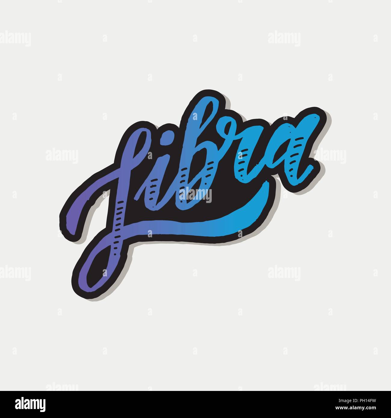 Libra lettering Calligraphy Brush Text horoscope Zodiac sign ...