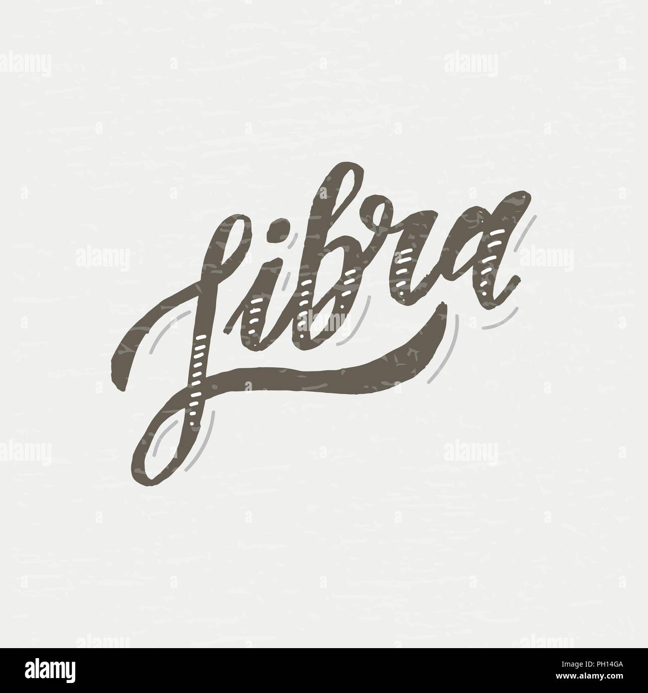 Libra lettering Calligraphy Brush Text horoscope Zodiac sign ...