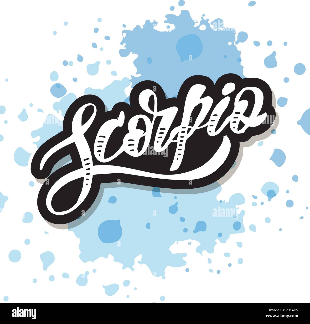 Scorpio lettering Calligraphy Brush Text horoscope Zodiac sign ...