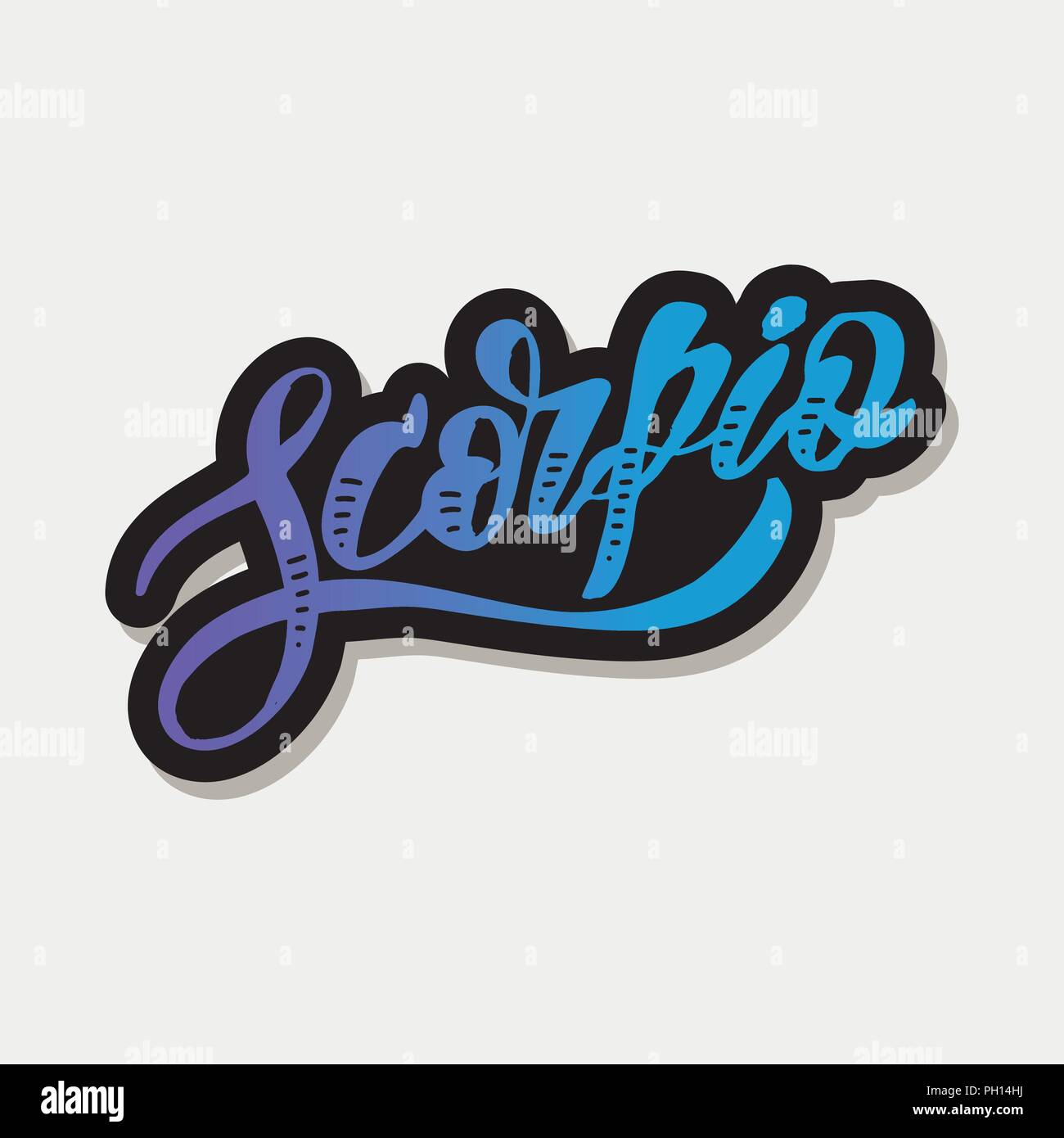 Scorpio lettering Calligraphy Brush Text horoscope Zodiac sign ...