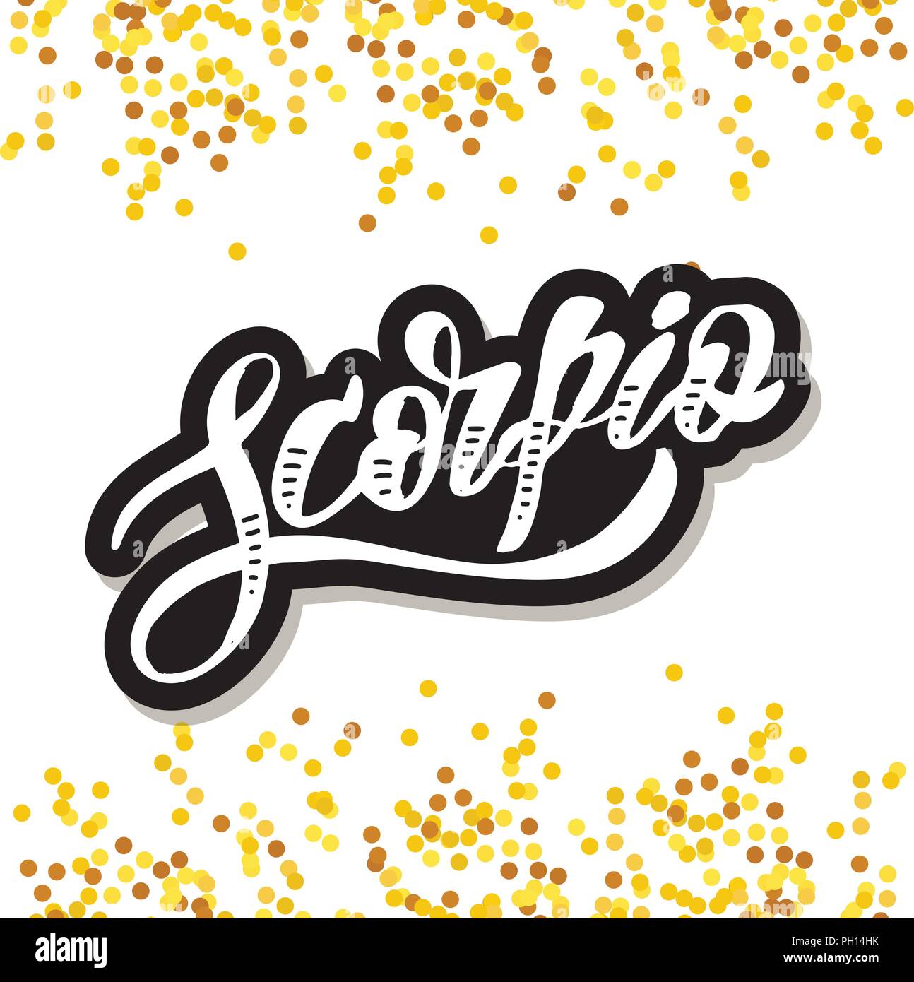Scorpio lettering Calligraphy Brush Text horoscope Zodiac sign ...