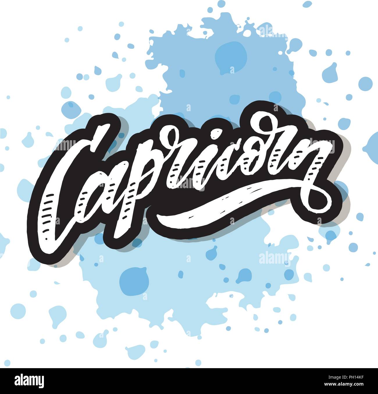 Capricorn lettering Calligraphy Brush Text horoscope Zodiac sign ...