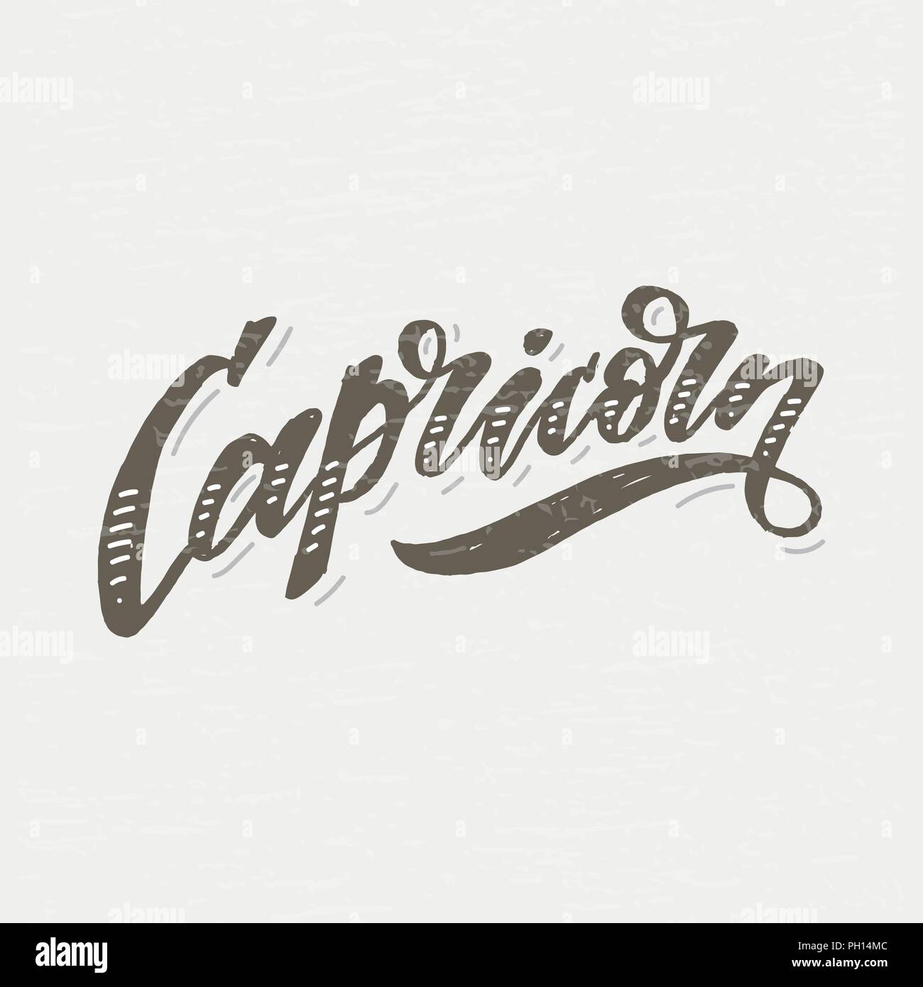 Capricorn lettering Calligraphy Brush Text horoscope Zodiac sign ...