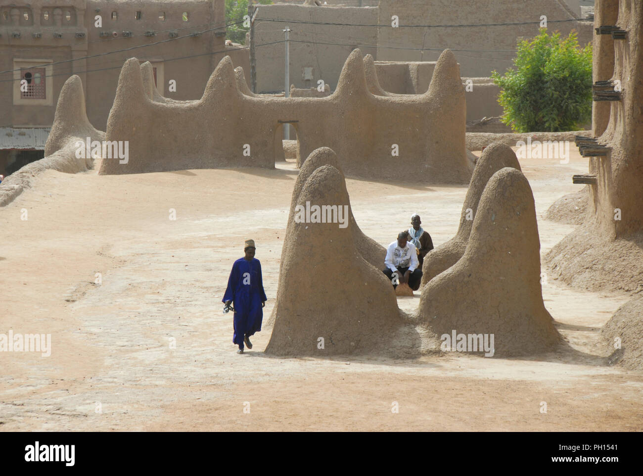 The courtyard facing the Grand Mosquée (Great Mosque) a Unesco World ...