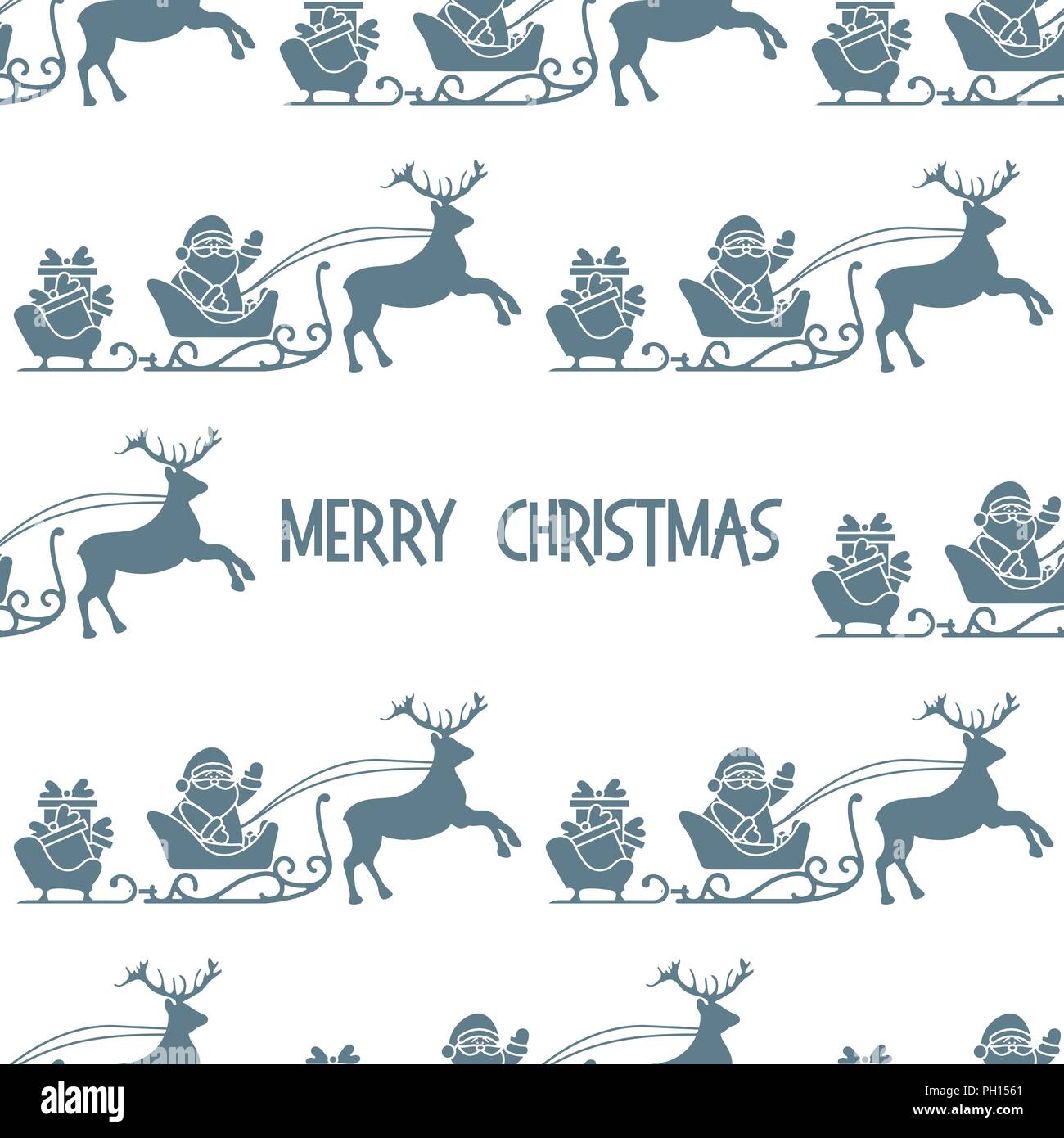 Christmas 2019 seamless pattern. Vector illustration Santa Claus with ...