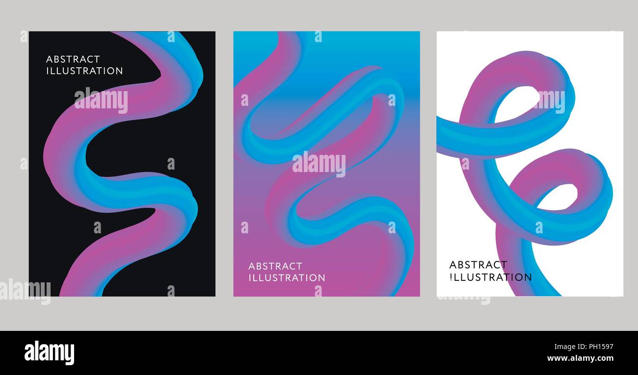 Abstract Creative design 3d flow shape Liquid Vector illustration Stock ...