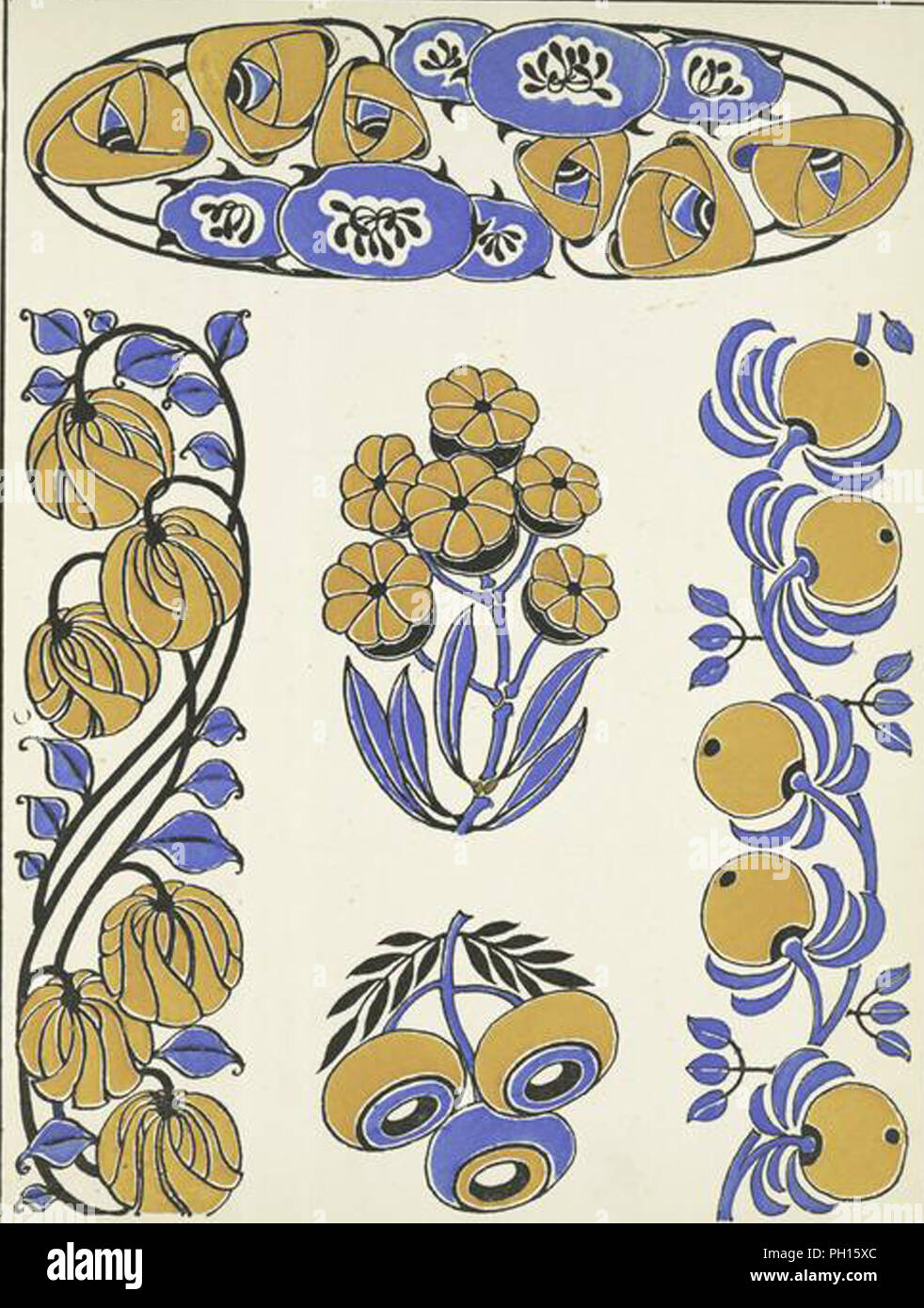 vintage Art Deco era pattern design Stock Photo - Alamy