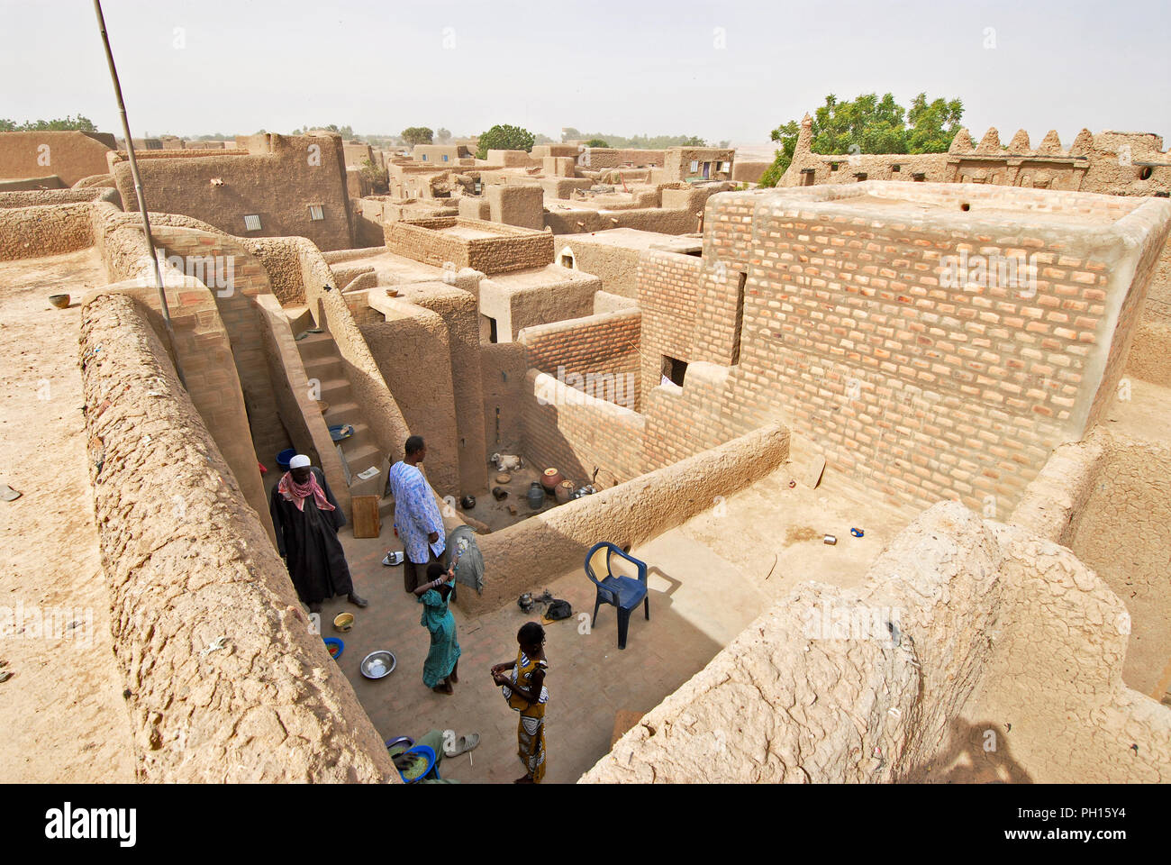 Traditional mud houses of Djenné, a Unesco World Heritage Site. Mali ...