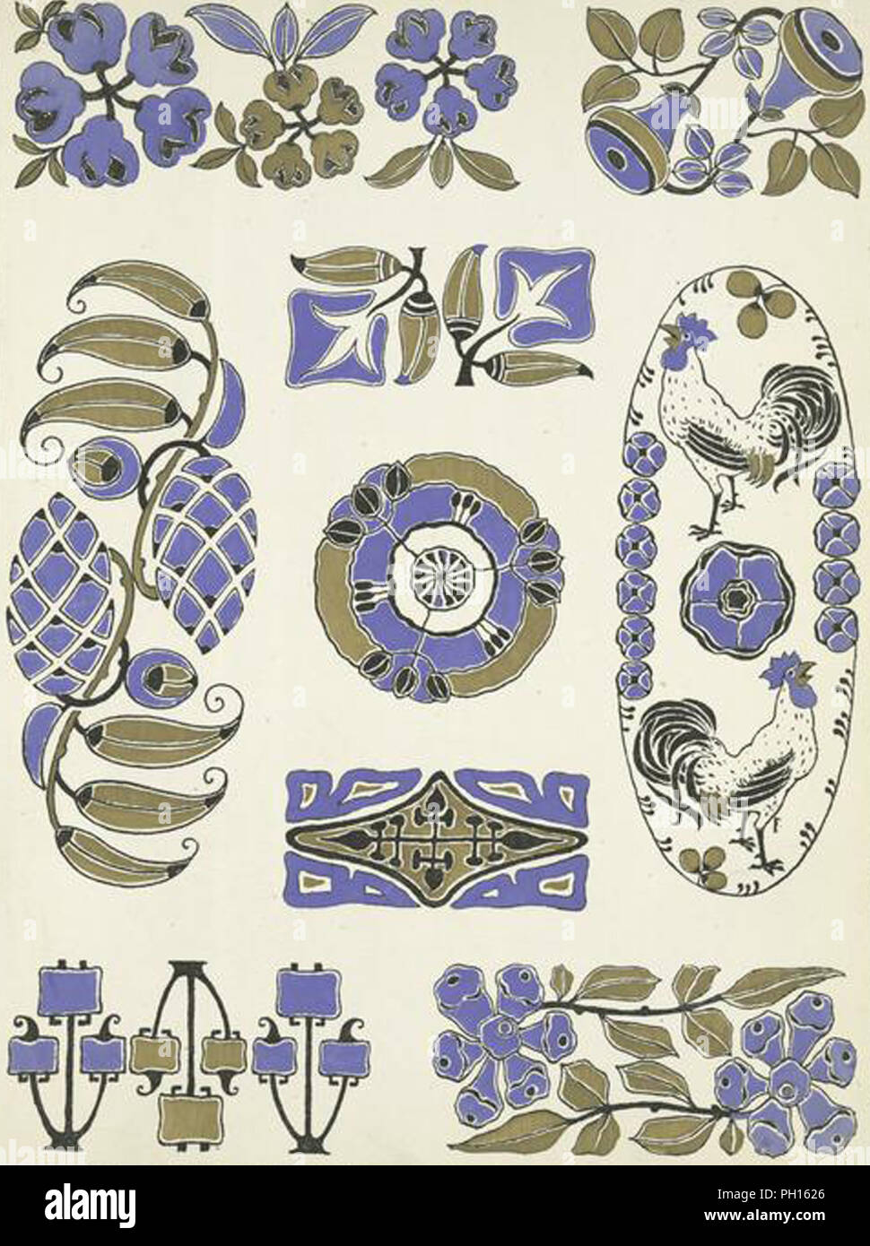 vintage Art Deco era pattern design Stock Photo - Alamy