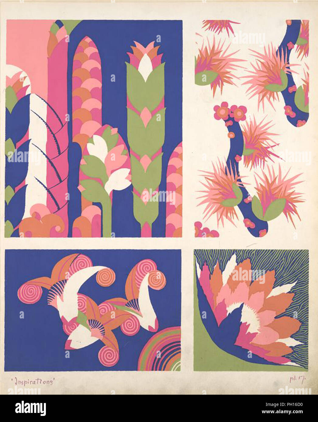 vintage Art Deco era pattern design Stock Photo - Alamy