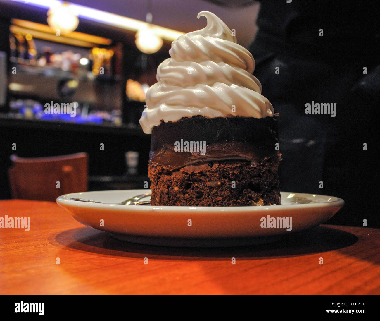 Delicious looking chocolate and cream dessert cake Stock Photo - Alamy