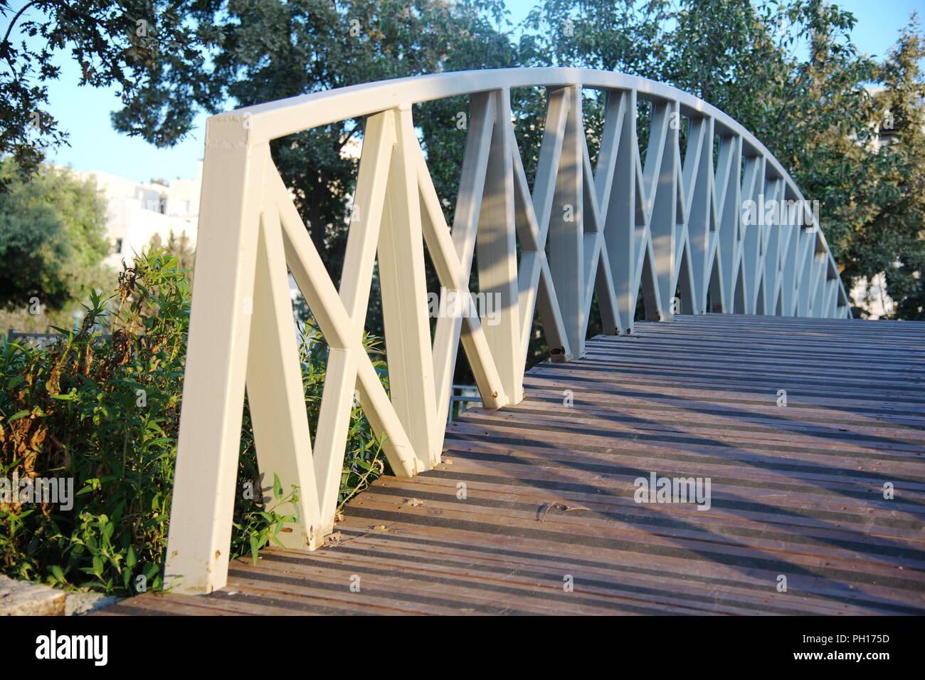 small bridge foe people in garden, Modiin Stock Photo - Alamy