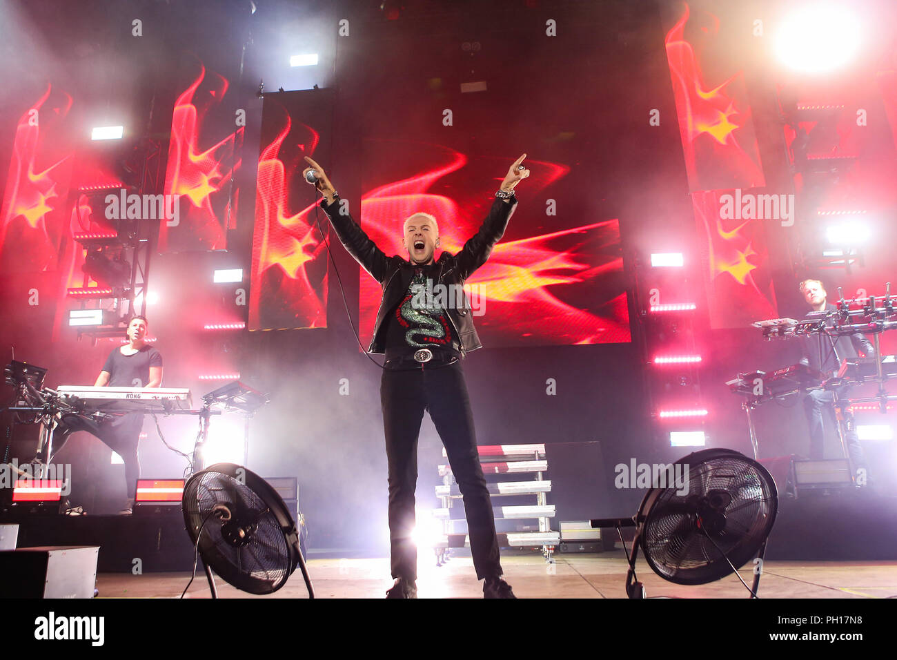 Gießen, Germany. 24th Aug, 2018. Scooter, German Band playing Techno ...