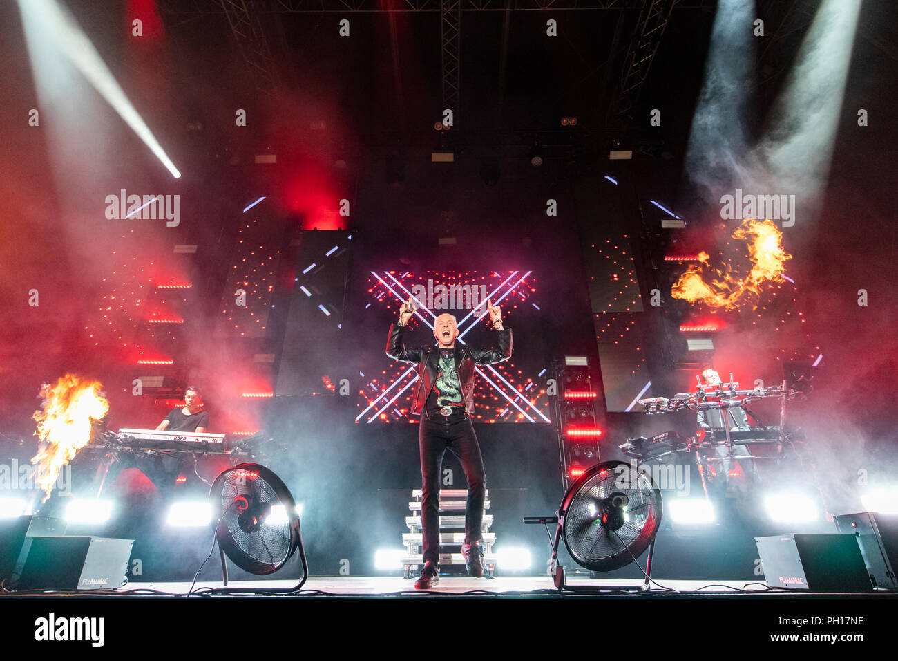 Gießen, Germany. 24th Aug, 2018. Scooter, German Band playing Techno ...