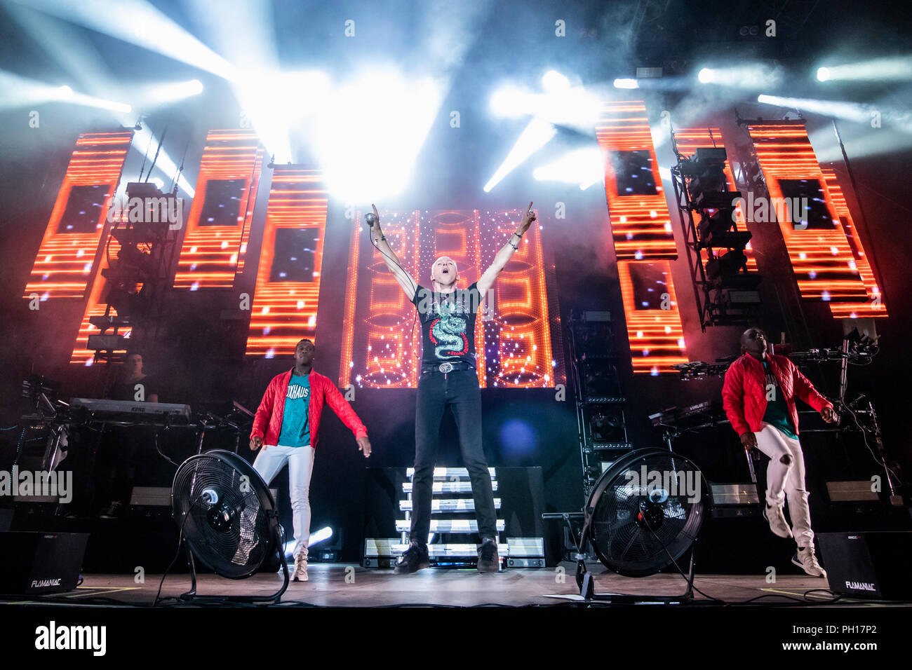 Gießen, Germany. 24th Aug, 2018. Scooter, German Band playing Techno ...