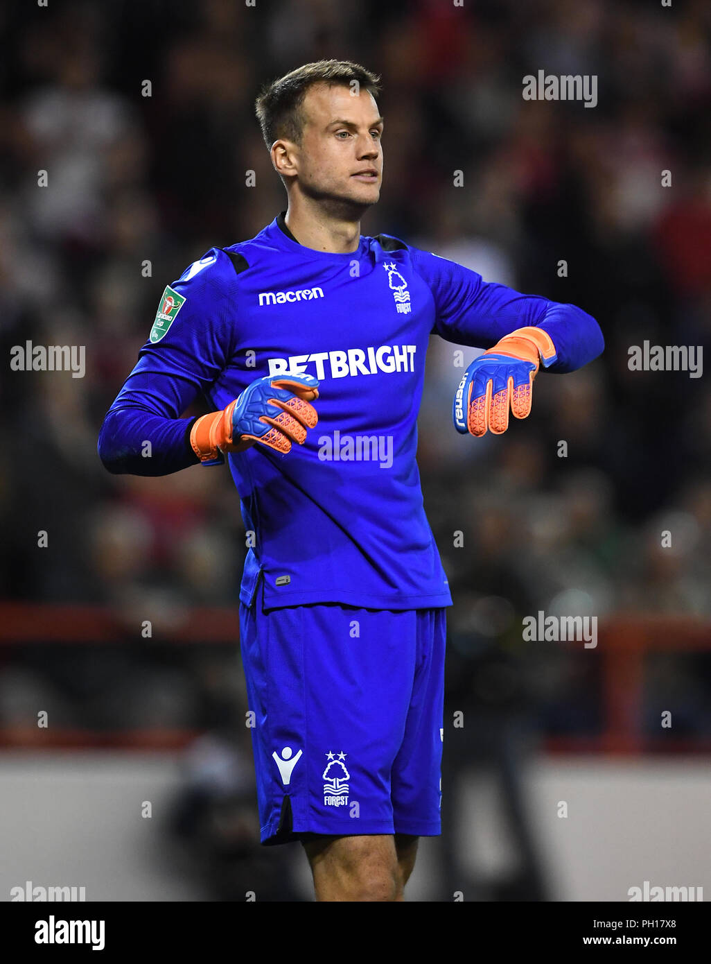 Nottingham Forest goalkeeper Luke Steele during the Carabao Cup, second ...
