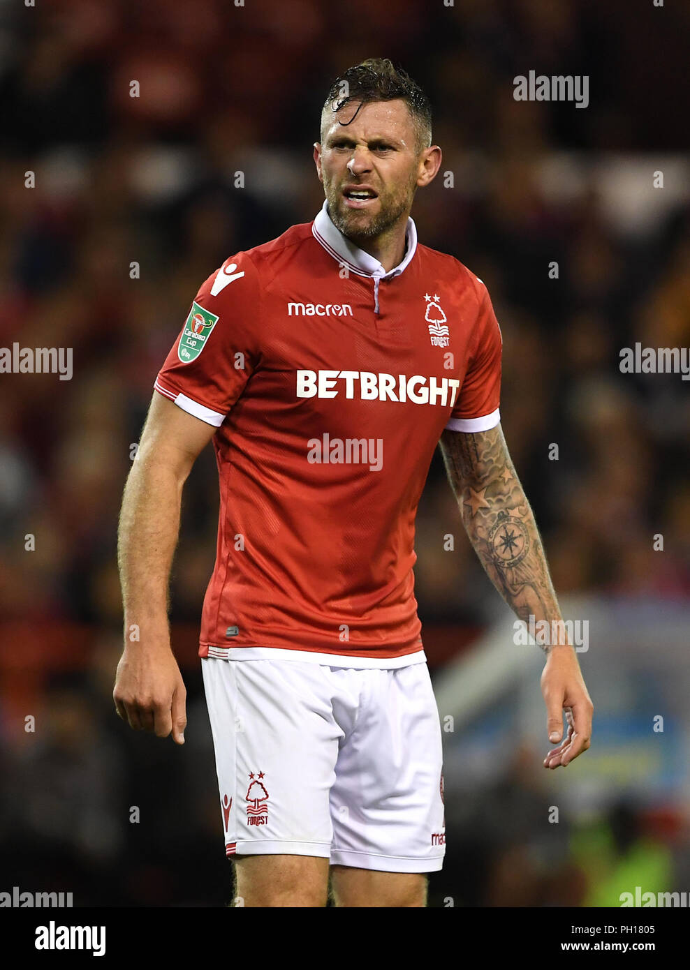 Nottingham Forest's Daryl Murphy during the Carabao Cup, second round ...