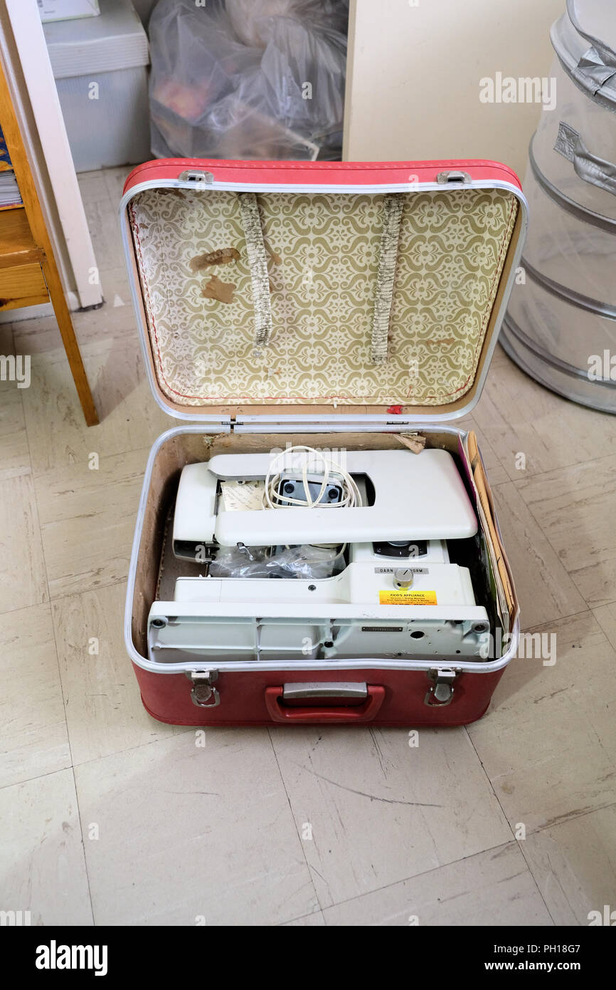 Brother 2015 electric sewing machine packed in a suitcase Stock Photo ...