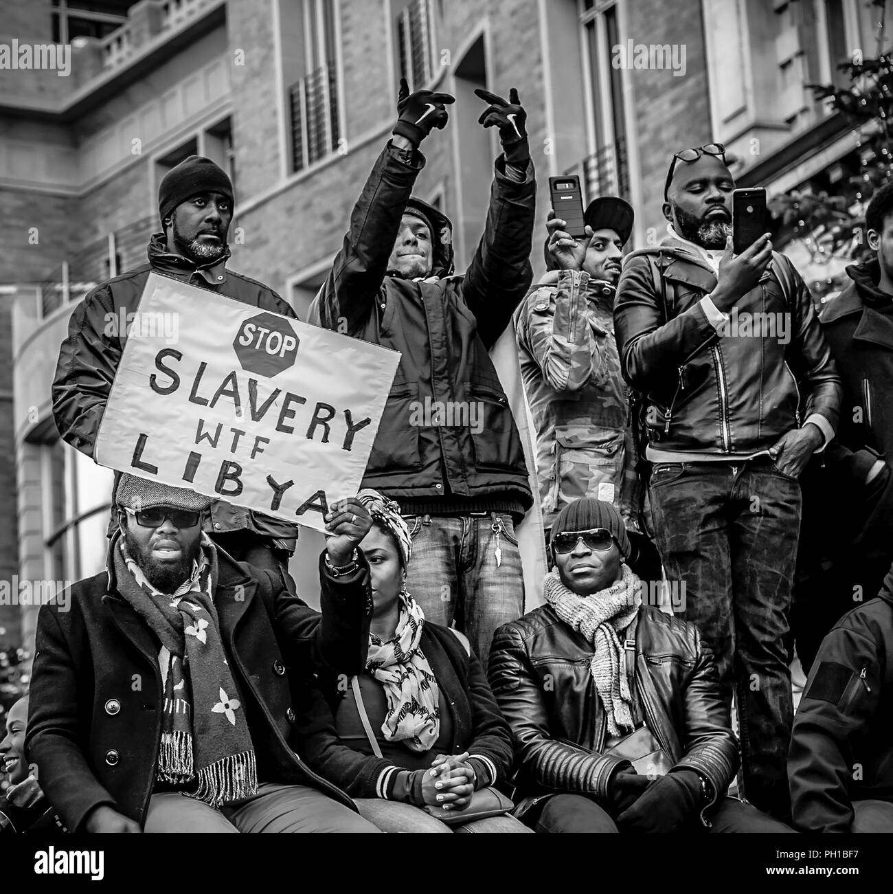 March and protest for Anti Slavery in Lybia, taken place in London ...