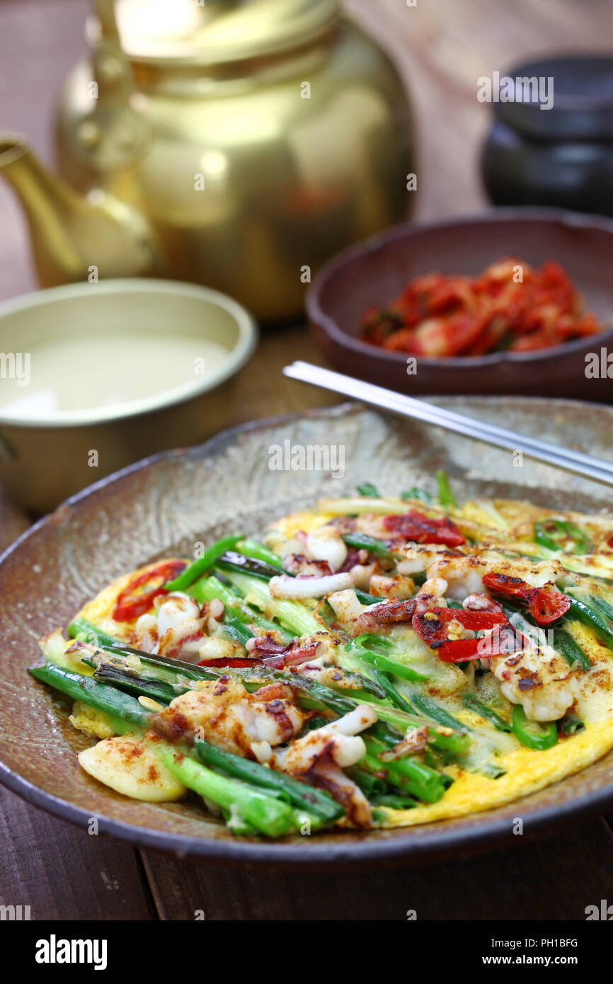 pajeon, korean scallion pancake Stock Photo - Alamy