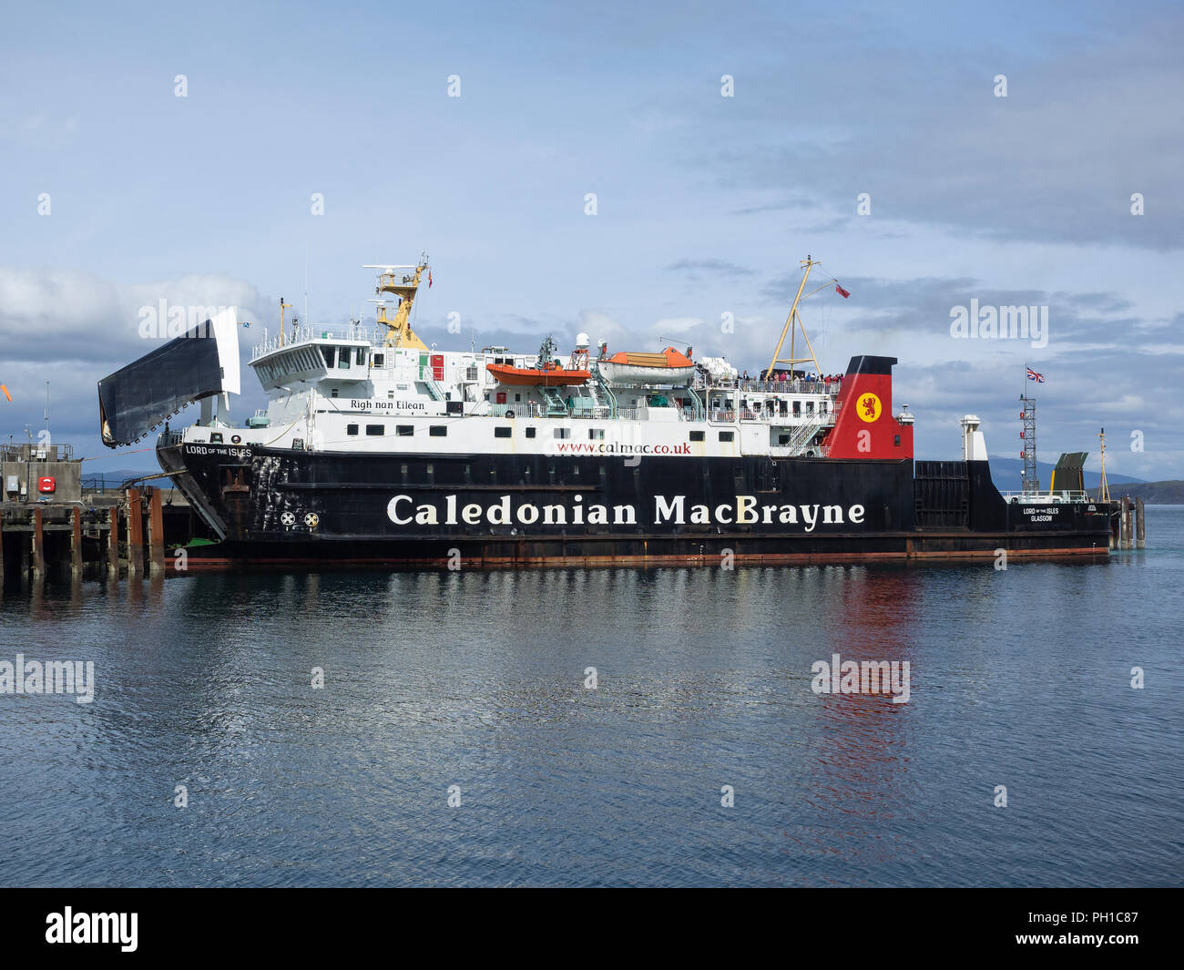 Caledonian MacBrayne ferry "Lord of the Isles", with bow visor raised ...