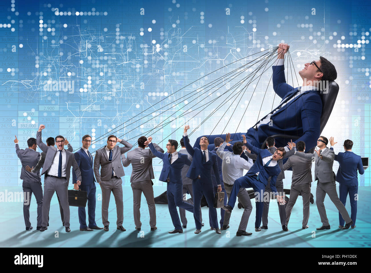 Boss employee manipulating his staff in business concept Stock Photo ...