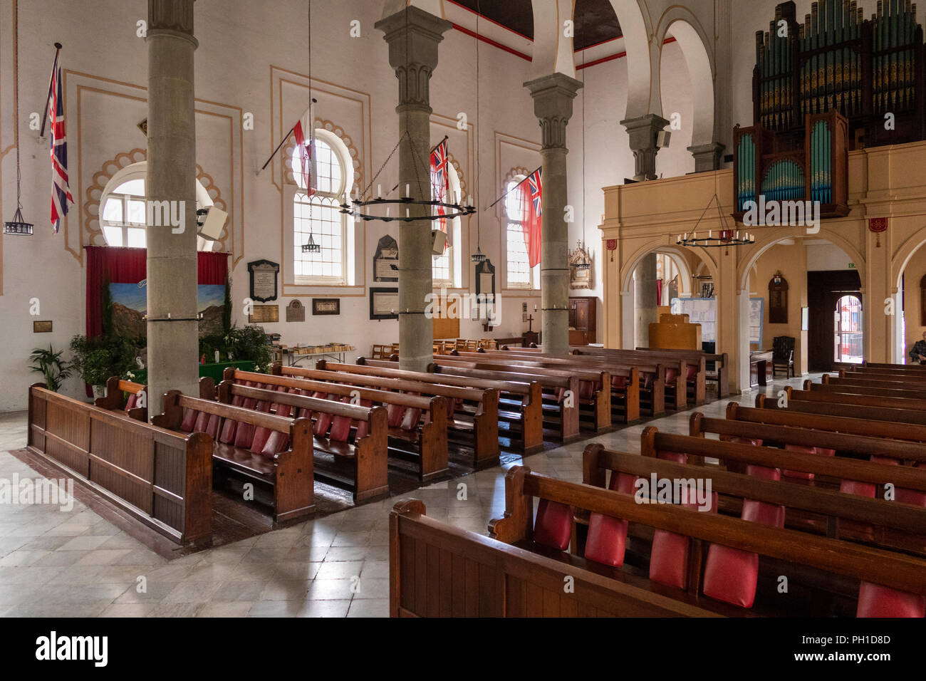 Gibraltar, Cathedral Square, Holy Trinity Cathedral, interior Stock ...